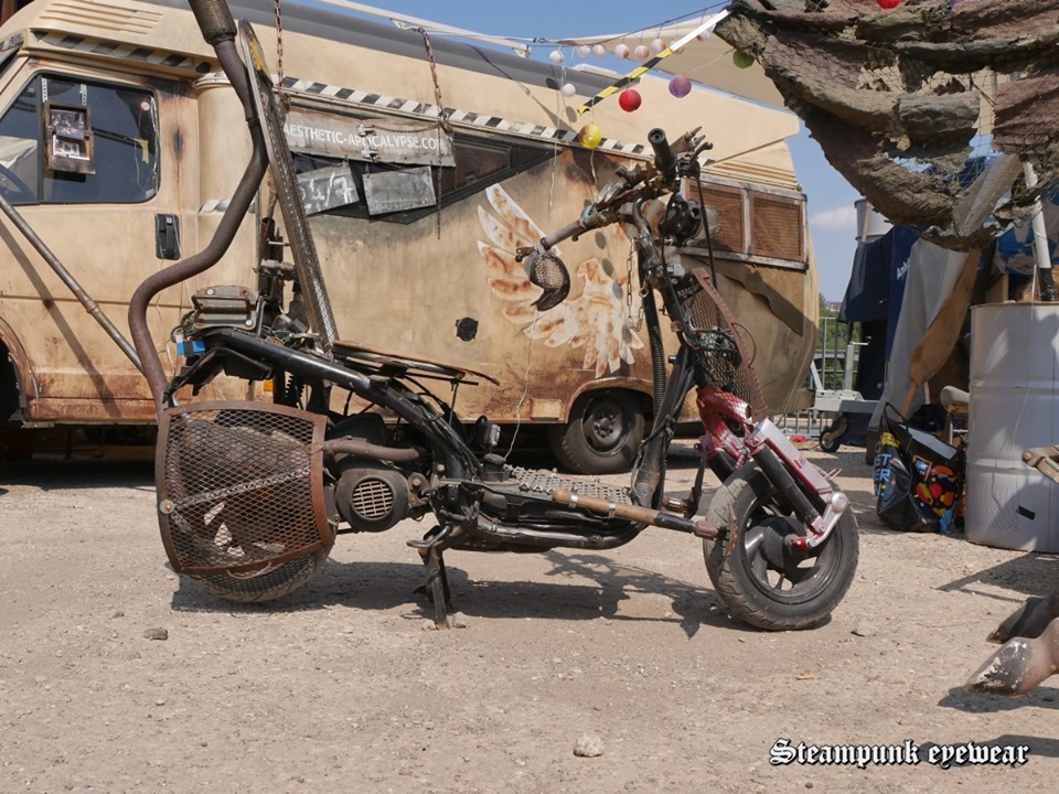 Post Apocalyptic Rat Bike An Old, Rusty Motorcycle, With Bullet Holes
